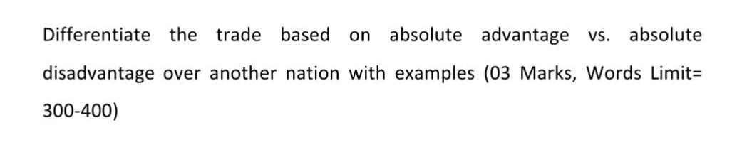 Solved Differentiate the trade based on absolute advantage | Chegg.com