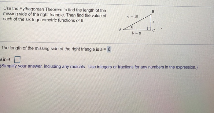 Solved B Use the Pythagorean Theorem to find the length of | Chegg.com