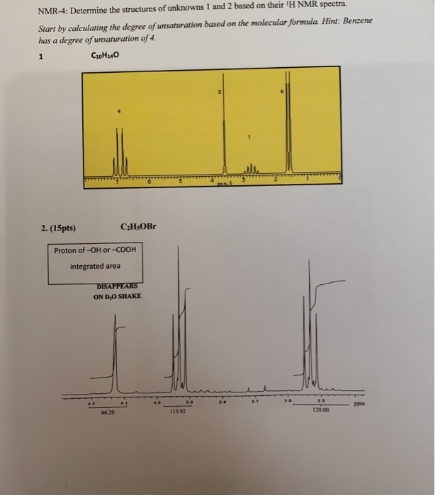 Solved NMR-4: Determine the structures of unknowns 1 and 2 | Chegg.com