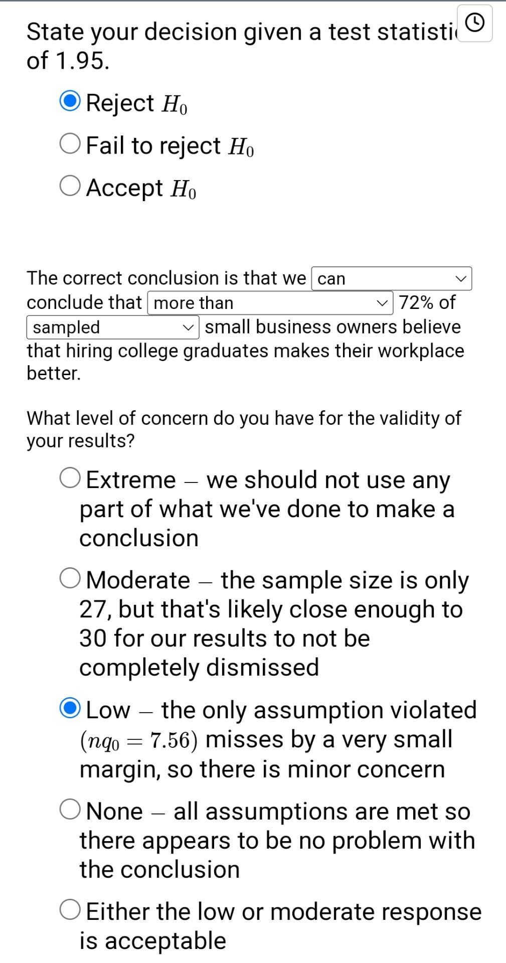 Solved In a simple random sample of 27 small business | Chegg.com