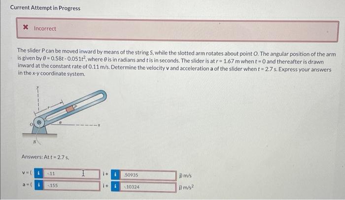 Solved The slider P can be moved inward by means of the | Chegg.com