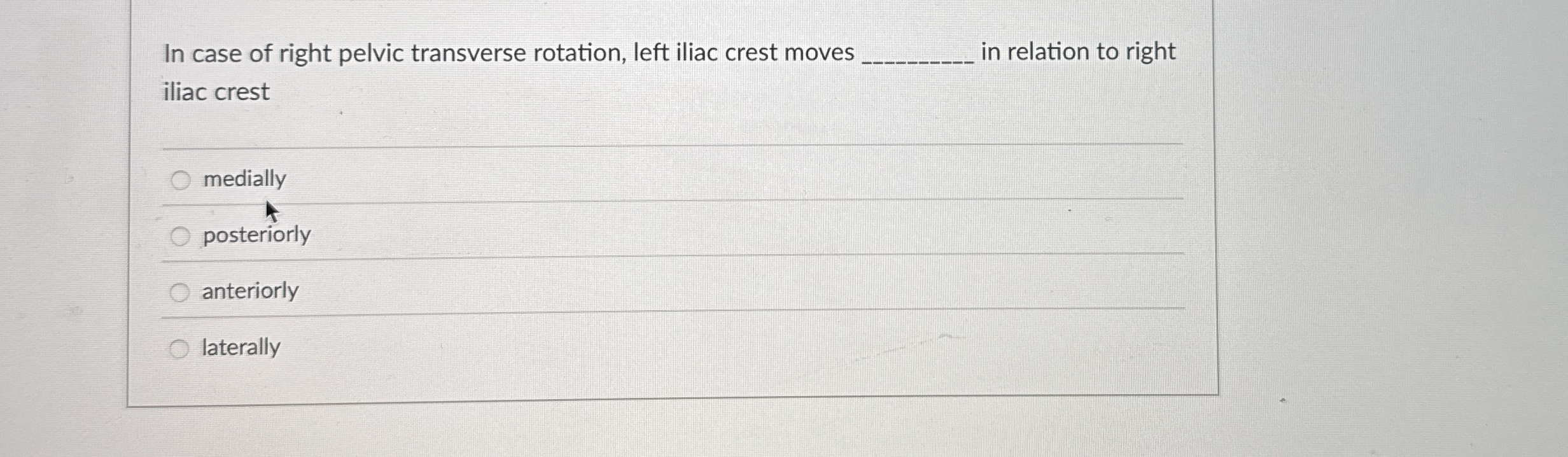 High Quality SOLUTION In case of right pelvic transverse rotation, left ...