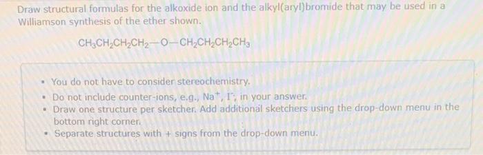 Solved Draw structural formulas for the alkoxide ion and the | Chegg.com