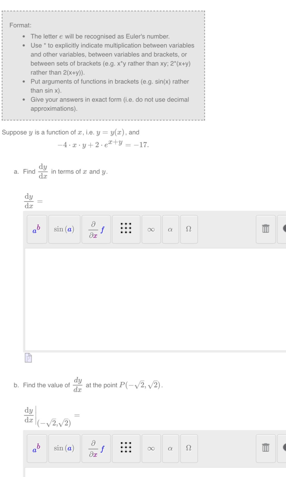 Solved Format:The letter e ﻿will be recognised as Euler's | Chegg.com