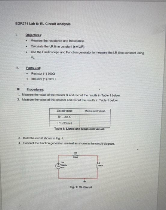 Solved 1. Obiectives: - Measure the resistance and | Chegg.com