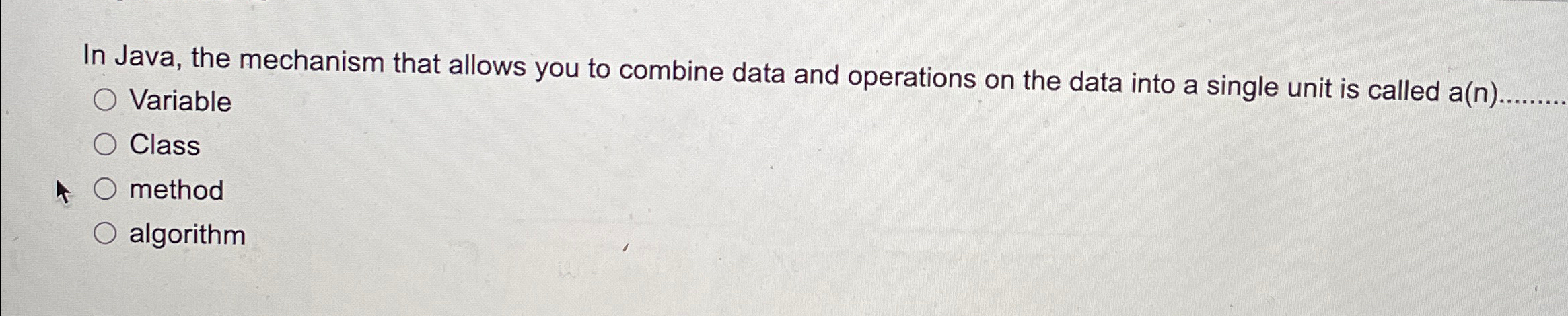 Solved In Java, the mechanism that allows you to combine | Chegg.com