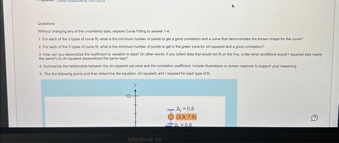 Using the data points in #5, which type of curve fits | Chegg.com