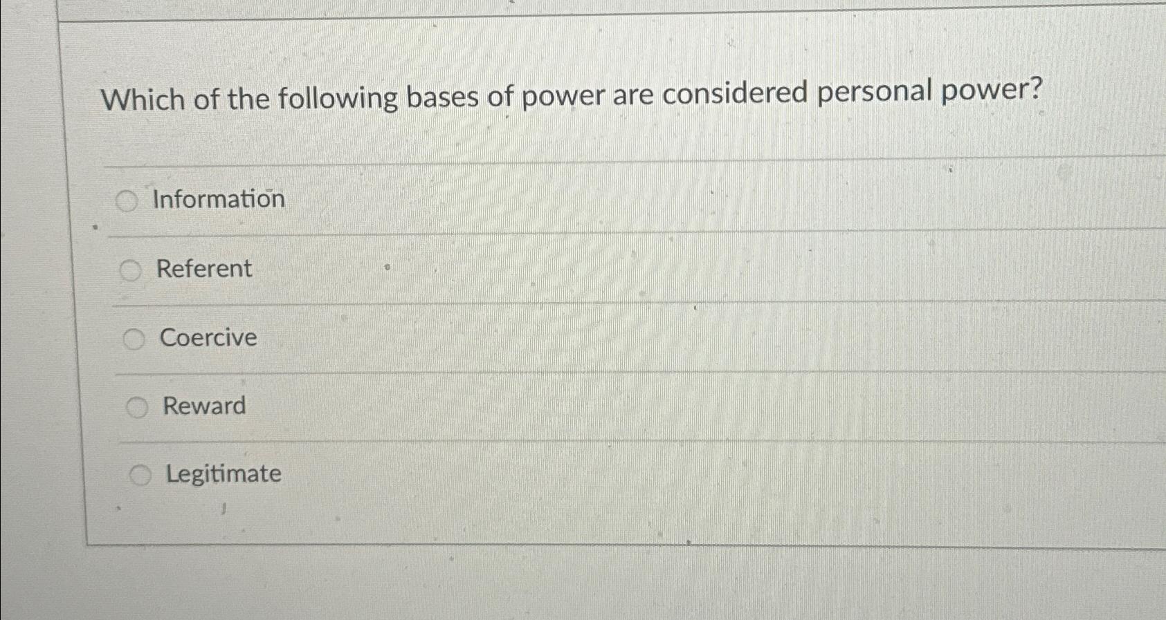 Solved Which of the following bases of power are considered | Chegg.com