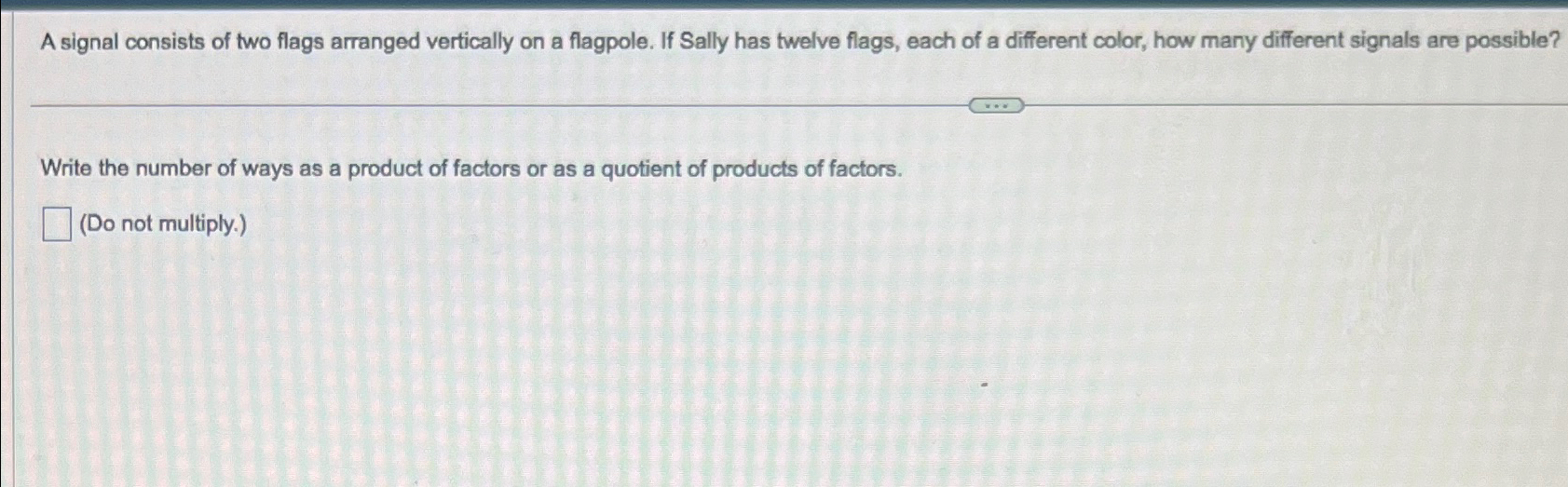 Solved A signal consists of two flags arranged vertically on | Chegg.com