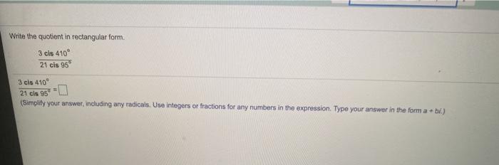 Solved Write the complex number in rectangular form 42 cis | Chegg.com