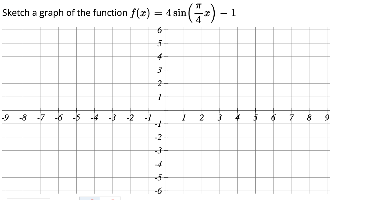 Solved Sketch a graph of the function f(x)=4sin(π4x)-1 | Chegg.com