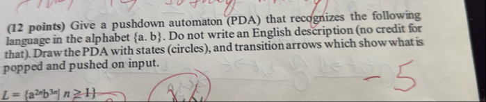 Solved I need the graph( 12 ﻿points) ﻿Give a pushdown | Chegg.com