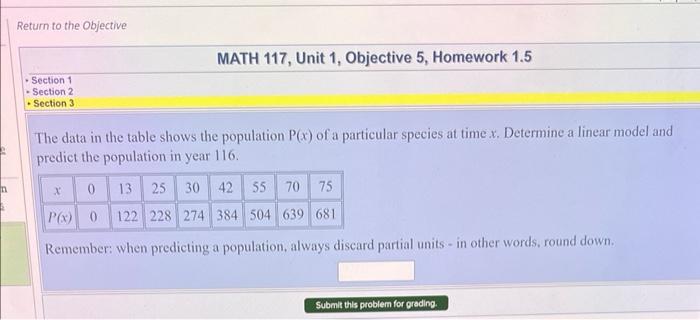 Solved Return to the Objective MATH 117, Unit 1, Objective | Chegg.com Solved Return to the Objective MATH 117, Unit 1, Objective | Chegg.com