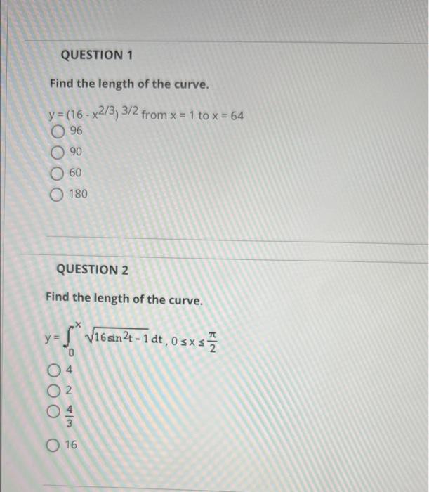Solved Find the length of the curve. y=(16⋅x2/3)3/2 from x=1 | Chegg.com