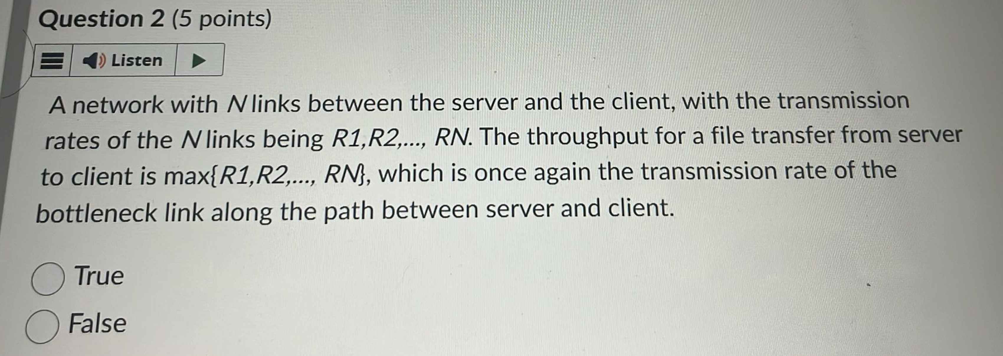 Solved A network with N ﻿links between the server and the | Chegg.com