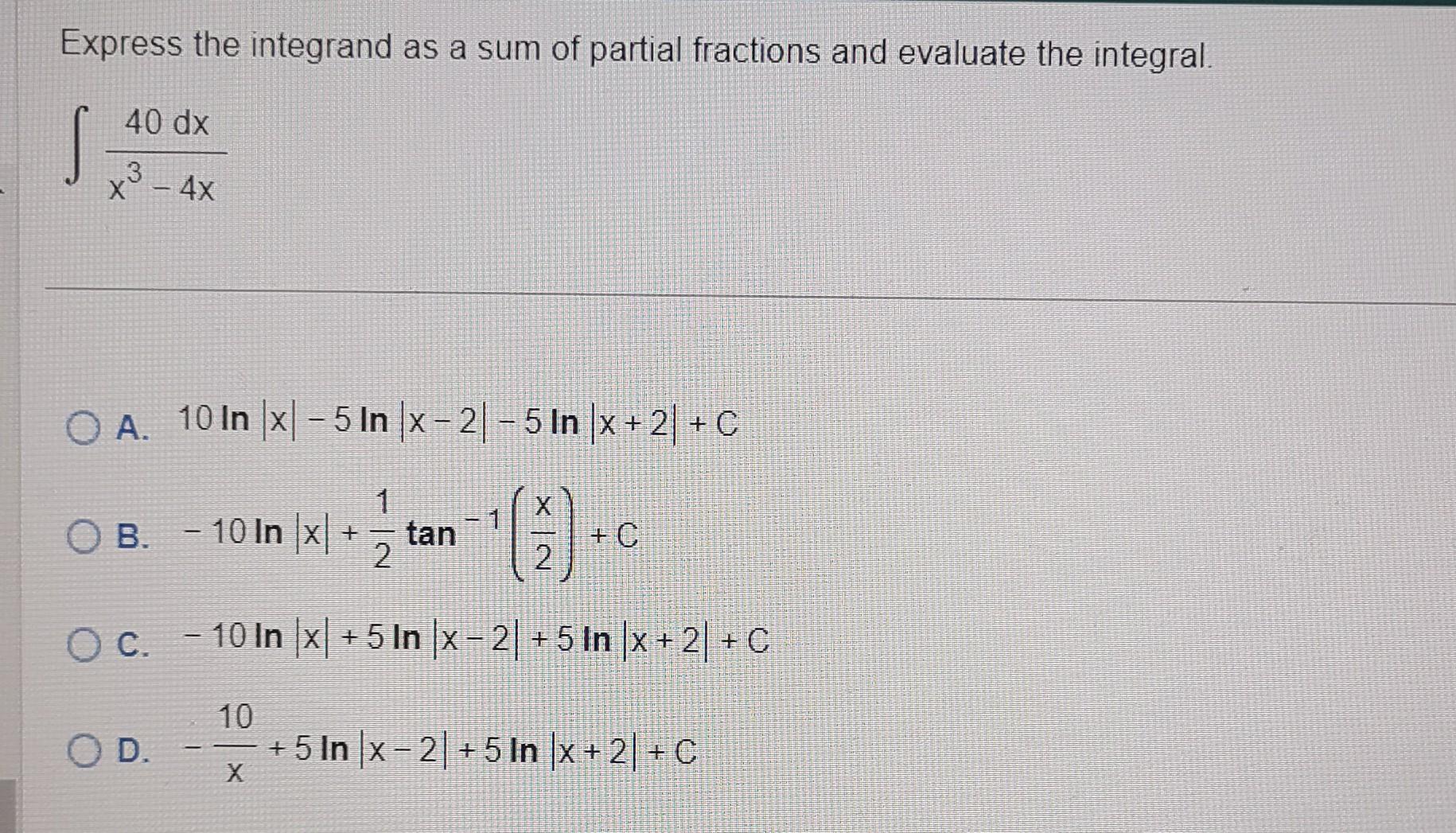 Solved Express the integrand as a sum of partial fractions | Chegg.com