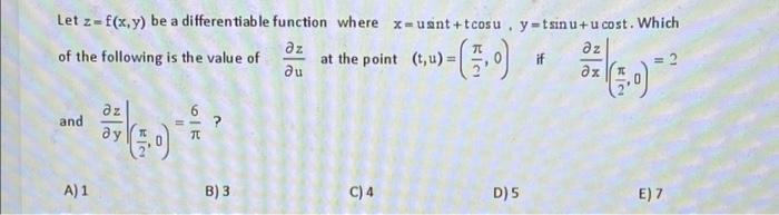 Solved Let z=f(x,y) be a differentiable function where x= | Chegg.com
