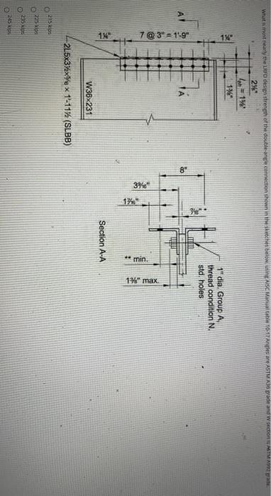 Solved what is most nearly the design strength of the | Chegg.com