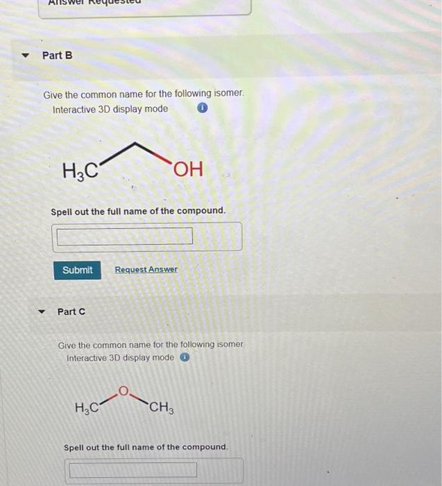 Solved Give the common name for the following isomer. | Chegg.com