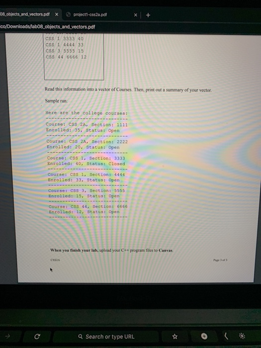 Solved Downloads/lab08_objects_and_vectors.pdf Objects and | Chegg.com