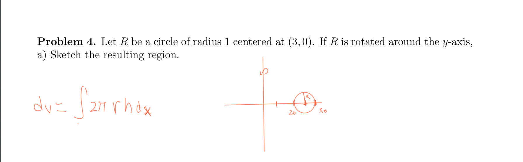 Solved Problem 4. ﻿Let R ﻿be a circle of radius 1 ﻿centered | Chegg.com