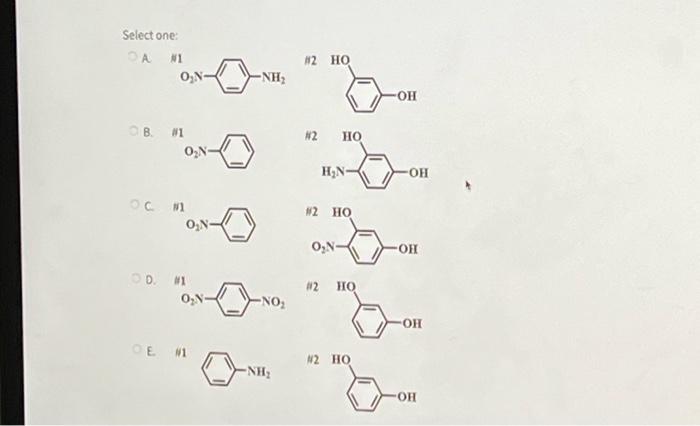 Solved Choose the correct compound \#1 and \#2 to give the | Chegg.com