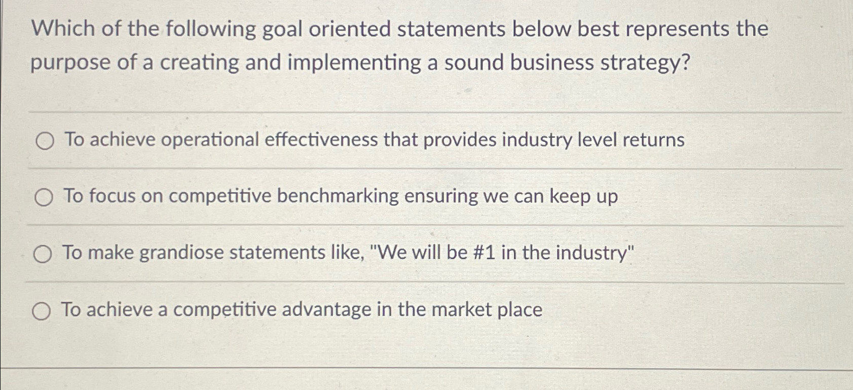 Solved Which of the following goal oriented statements below | Chegg.com