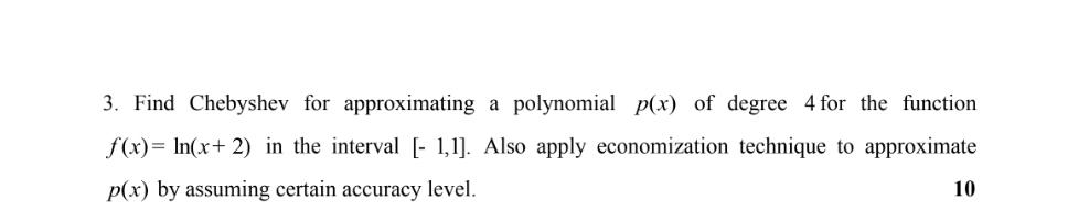 Solved Find Chebyshev for approximating a polynomial p(x) | Chegg.com