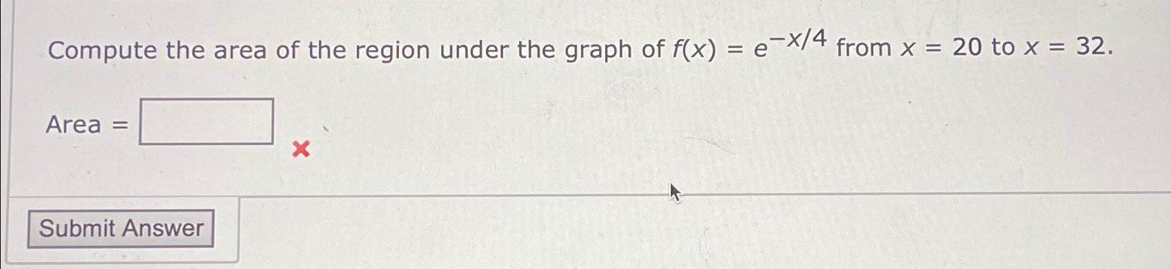 Solved Compute the area of the region under the graph of | Chegg.com
