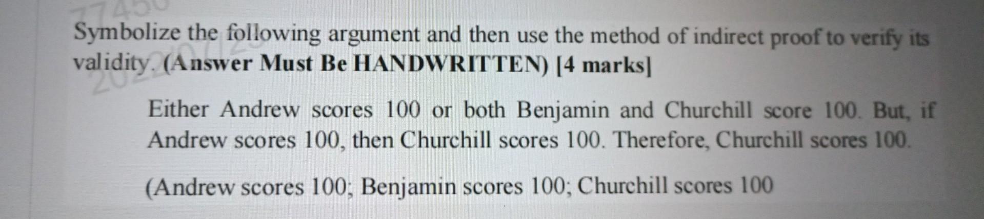 Solved Symbolize the following argument and then use the | Chegg.com