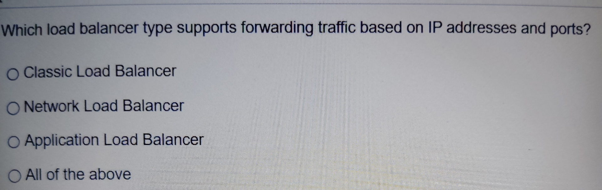 Solved Which load balancer type supports forwarding traffic | Chegg.com
