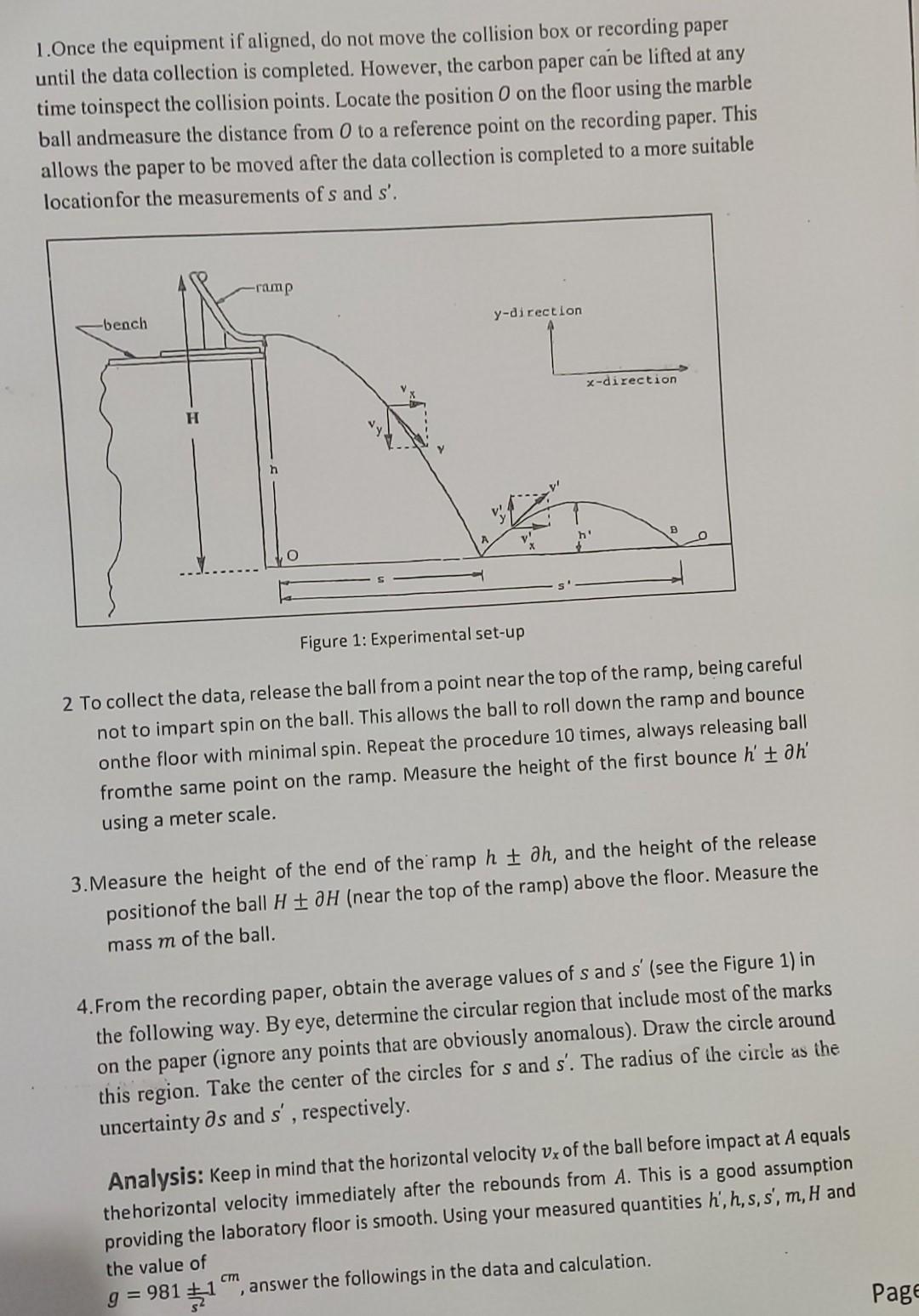 Experiment Name: Projectile Motion Assignment: To | Chegg.com