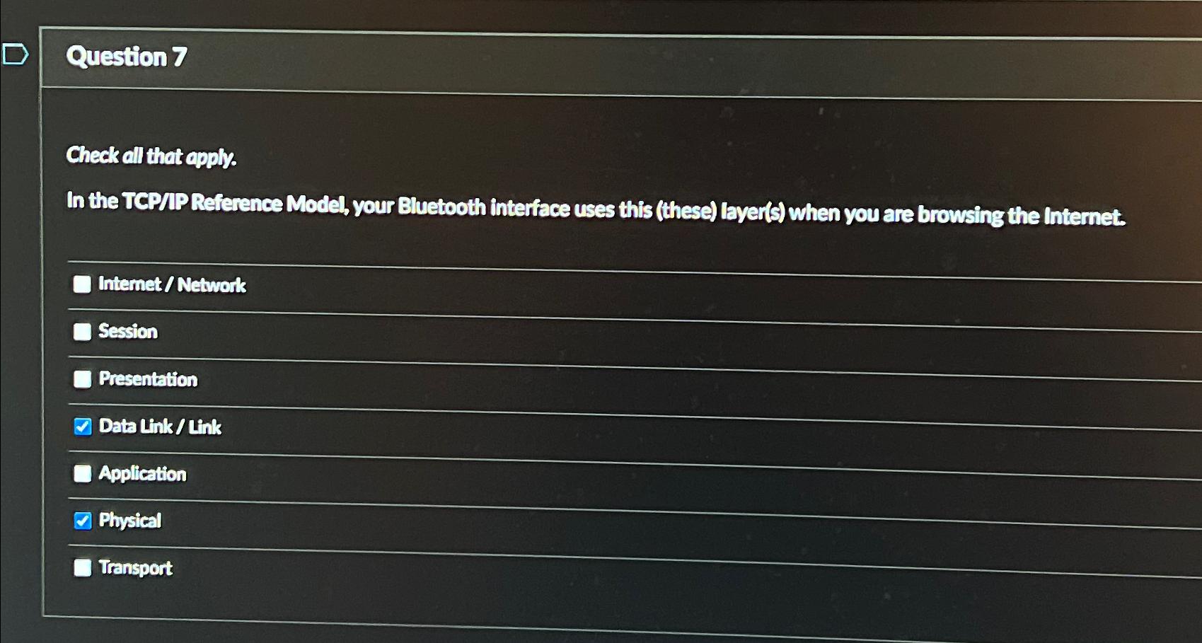 Solved Question 7Check all that apply.In the TCP/P Reference | Chegg.com