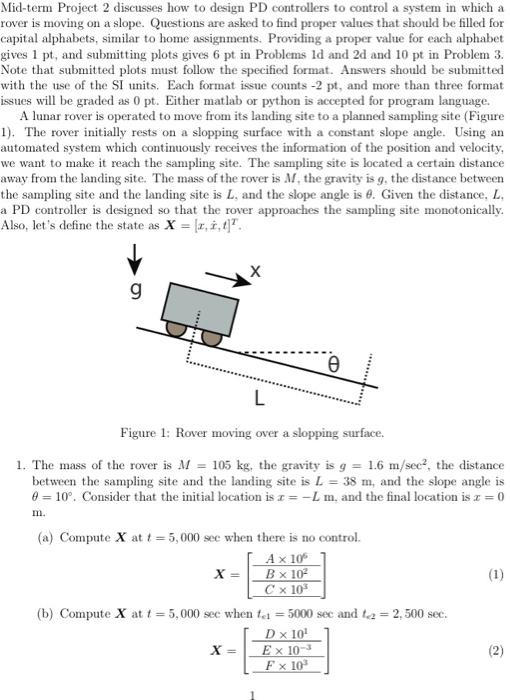 Solved Mid-term Project 2 discusses how to design PD | Chegg.com