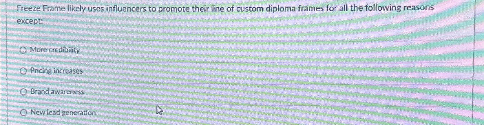 Solved Freeze Frame likely uses influencers to promote their | Chegg.com