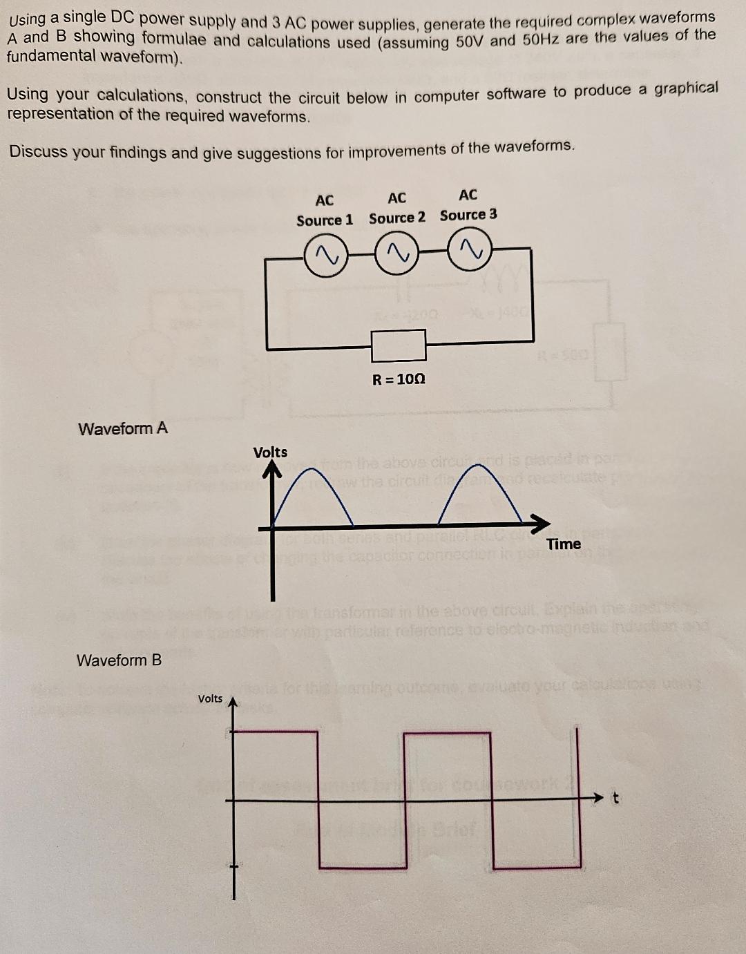 Solved Using a single DC power supply and 3AC ﻿power | Chegg.com