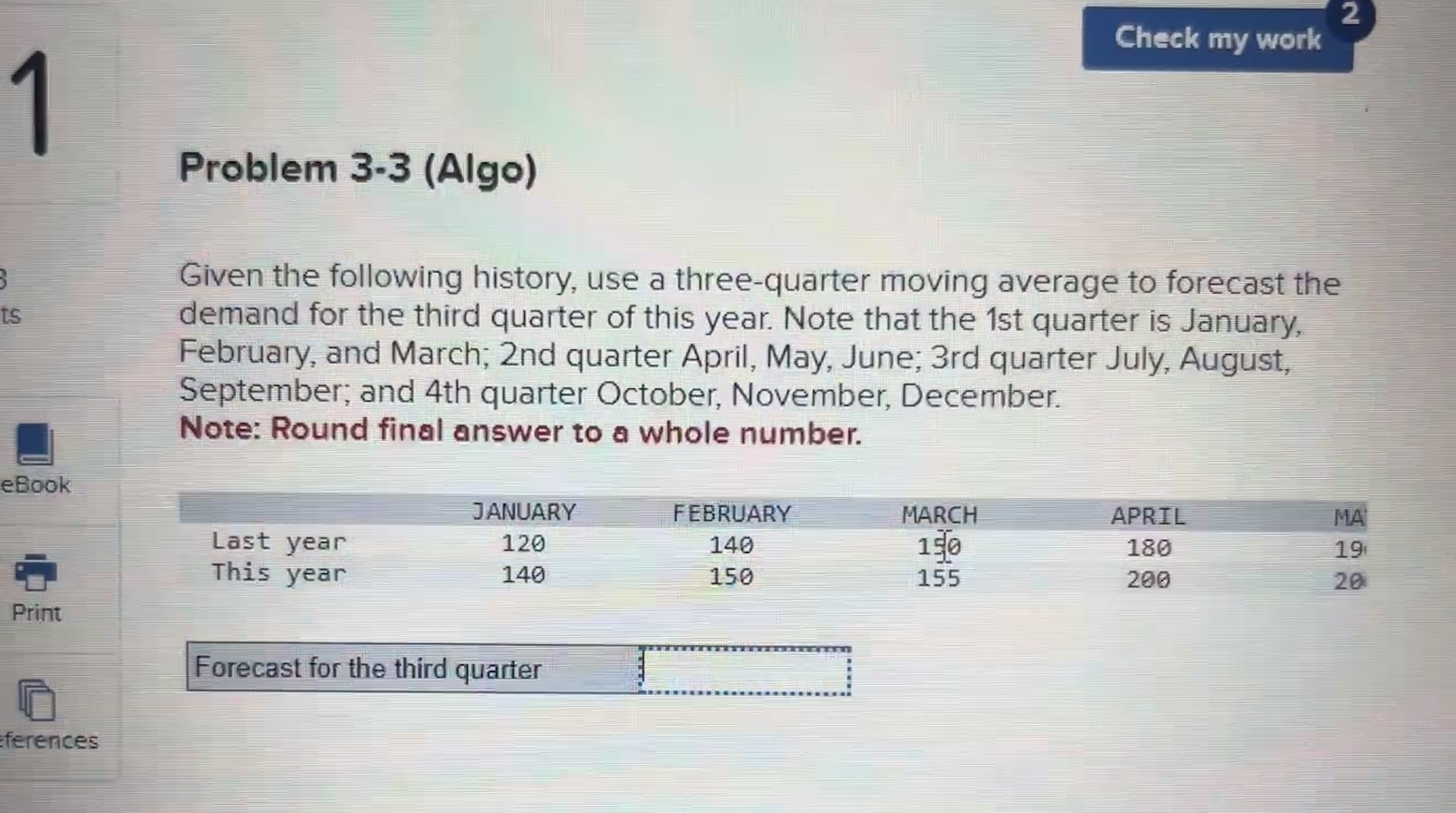 Solved Given the following history, use a three-quarter | Chegg.com