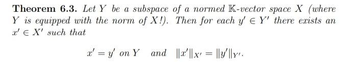 Solved Let X be a normed space and Y C X a linear subspace. | Chegg.com