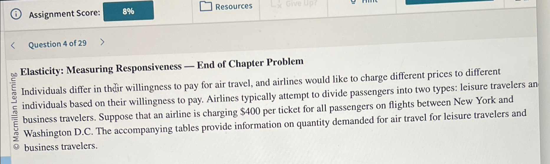 Solved Assignment Score:ResourcesQuestion 4 ﻿of | Chegg.com