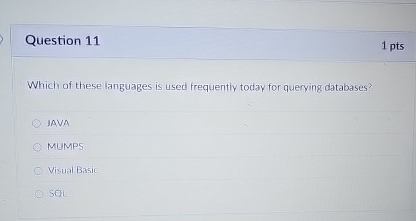 Solved Question 111 ﻿ptsWhich of these languages is used | Chegg.com