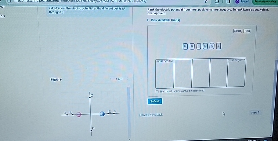 Solved Rank the electric potential from most positive to | Chegg.com