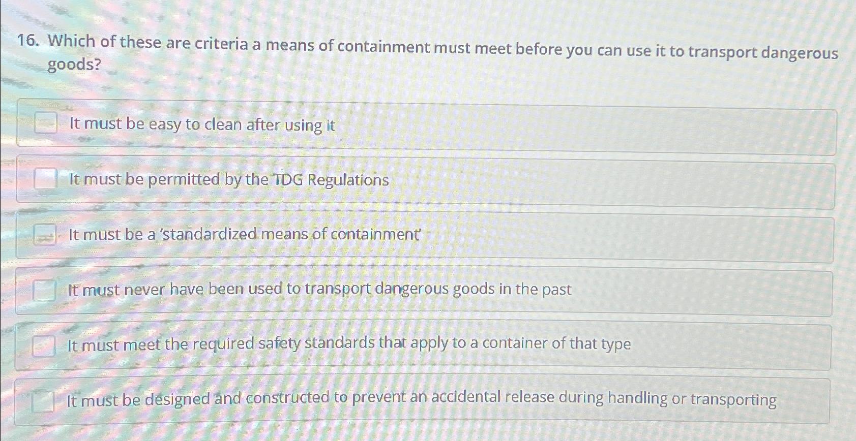 Solved Which of these are criteria a means of containment | Chegg.com