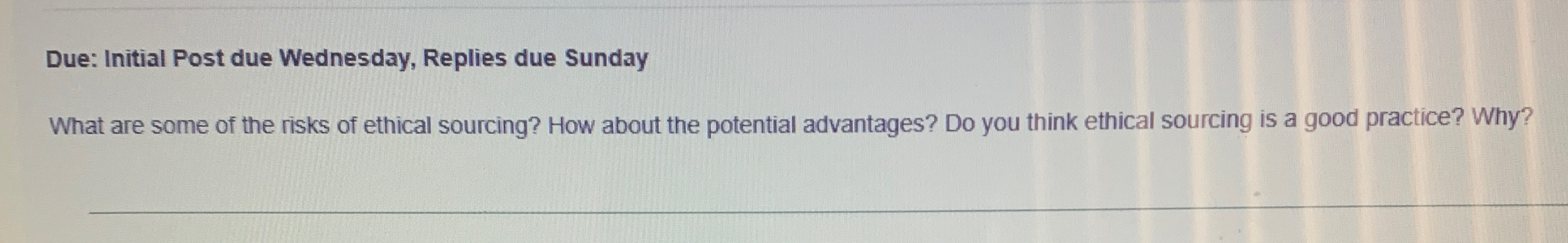 Solved Due: Initial Post due Wednesday, Replies due | Chegg.com