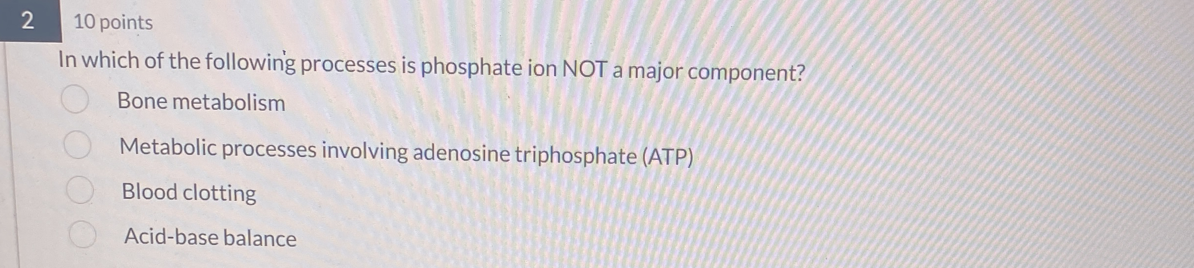 Solved 10 ﻿pointsIn which of the following processes is | Chegg.com