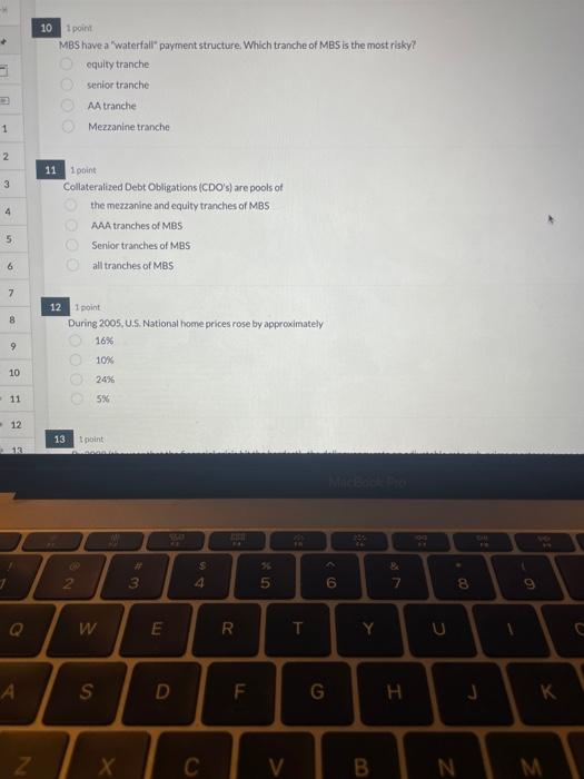 I point MBS have a "Waterfall" payment structure. | Chegg.com