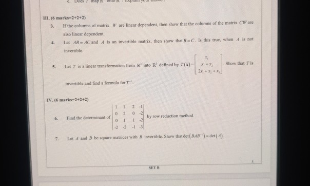 Solved eDocsmap m. (6 mark 2+2+2) 3. If the columns of | Chegg.com