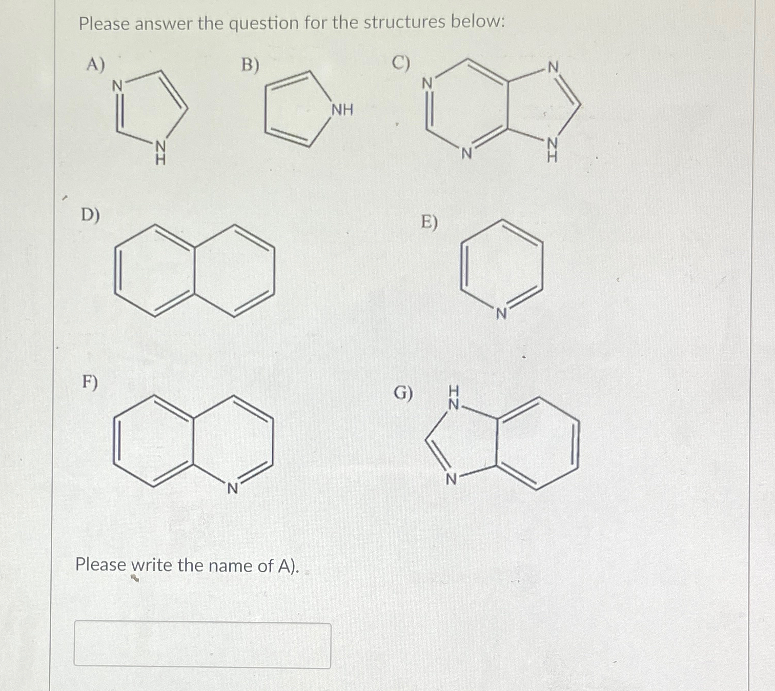 Solved Please answer the question for the structures | Chegg.com