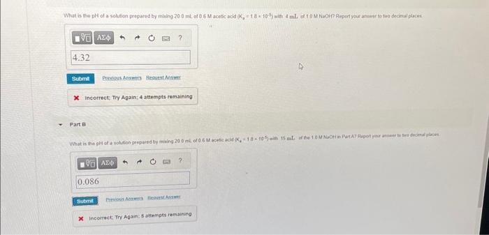 Solved x incorrect; Try Again; 4 attempts remaining Part B | Chegg.com