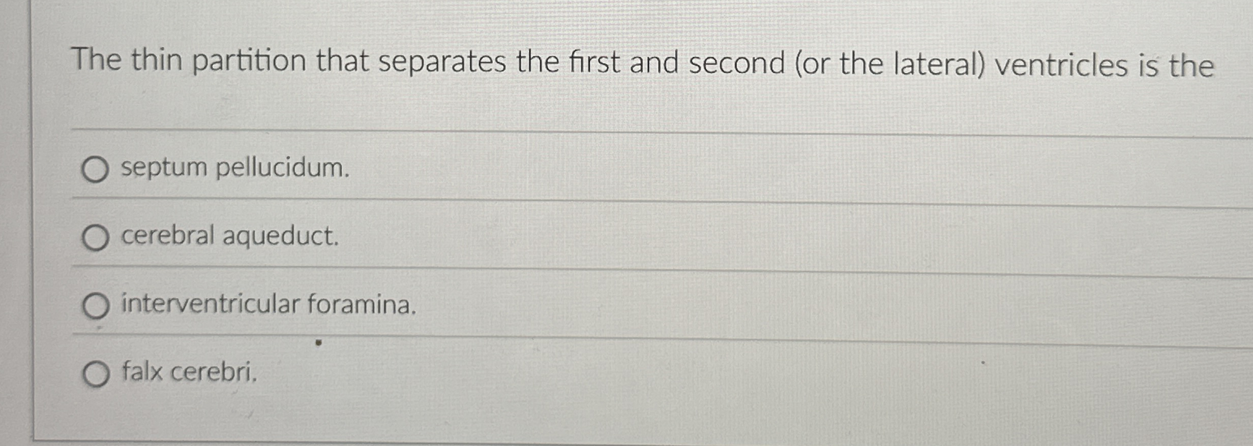 Solved The thin partition that separates the first and | Chegg.com