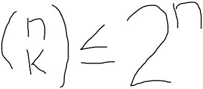 Solved Show that (n over k) is less than or equal to 2^n for | Chegg.com